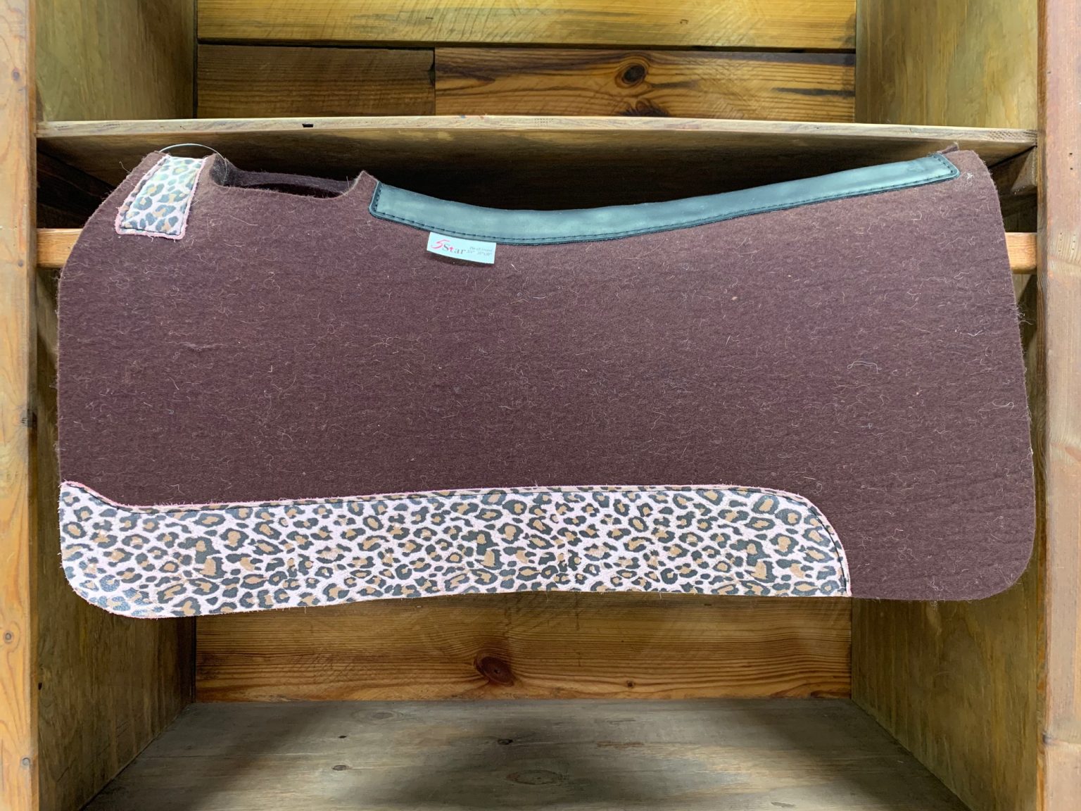 30×30 3/4in Chocolate w/ Pink Leopard | Jeff Smiths Custom Western Saddles